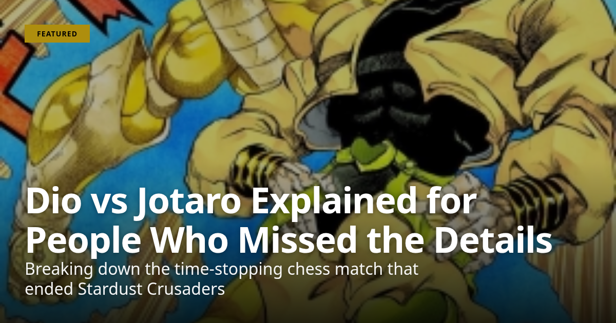Dio vs Jotaro Explained for People Who Missed the Details · Shonen ...
